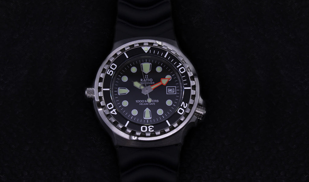 Ratio Free Diver Helium Safe 1000M Quartz 1038EF102V Men’s Watch