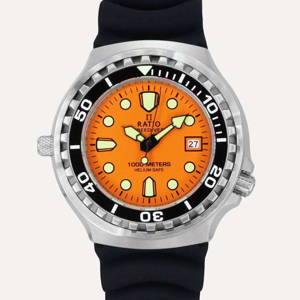 Ratio FreeDiver Version 02 1000M Orange Dial Men's Watch