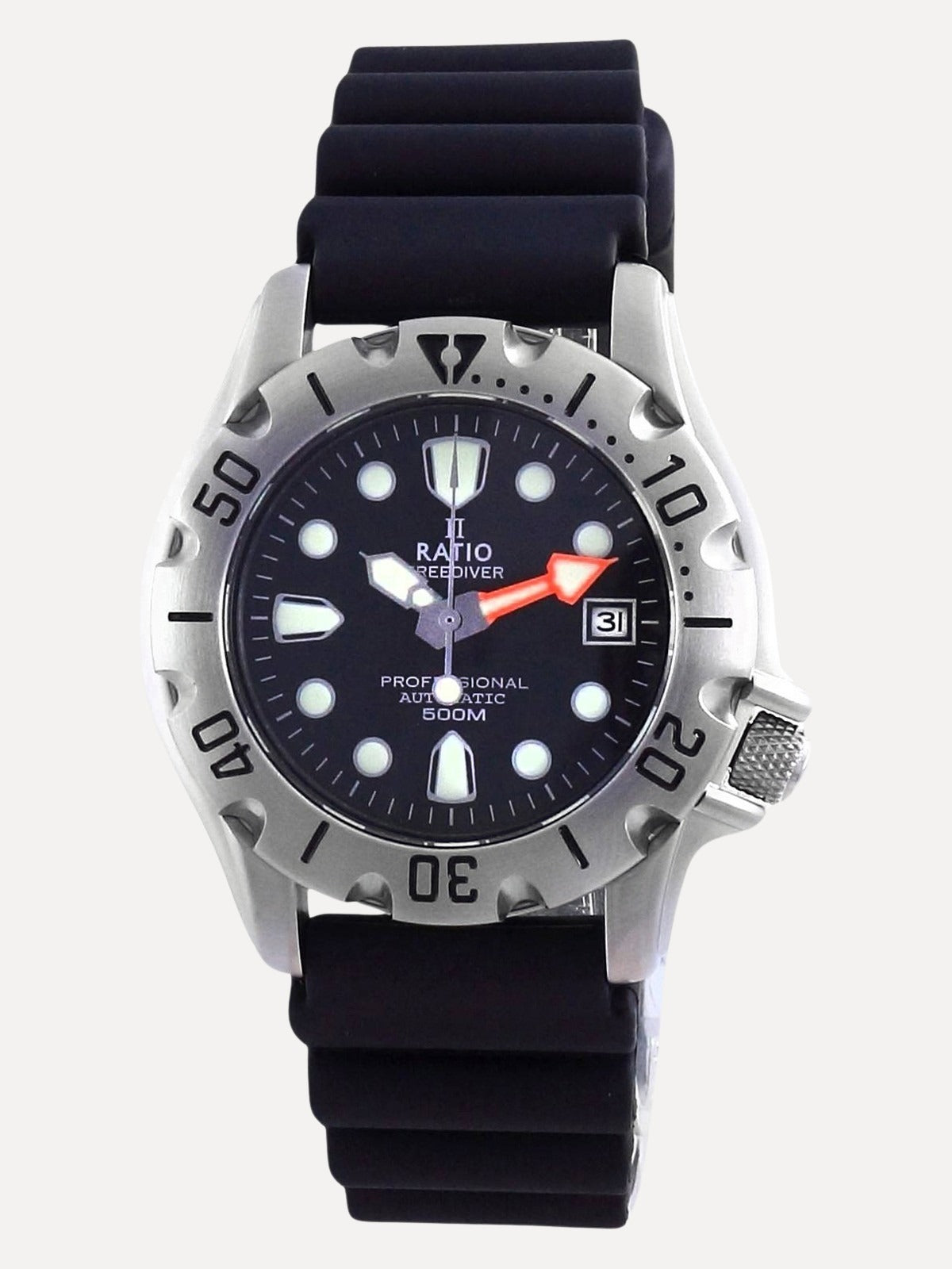 Ratio FreeDiver Professional 500M Sapphire Automatic 32BJ202A-BLK Mens ...