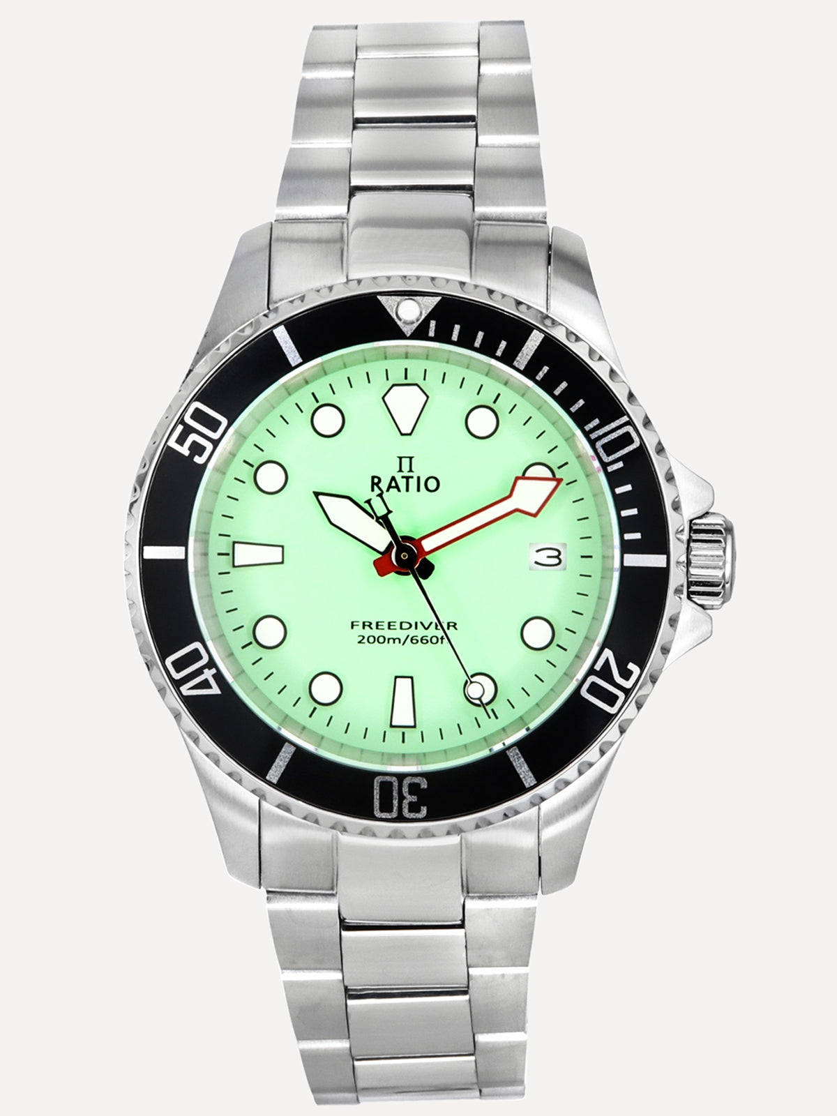 Ratio FreeDiver Green Dial Quartz RTF039 200M Men's Watch