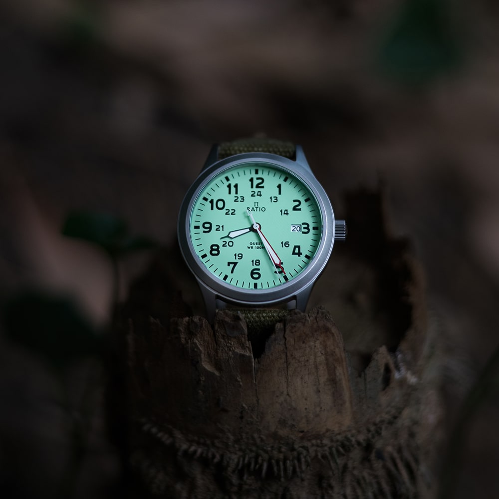 Ratio Quest Men's Field Watch Canvas Strap Quartz RTQ021 100M Watch