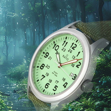 Ratio Quest Men's Field Watch Canvas Strap Quartz RTQ021 100M Watch ...