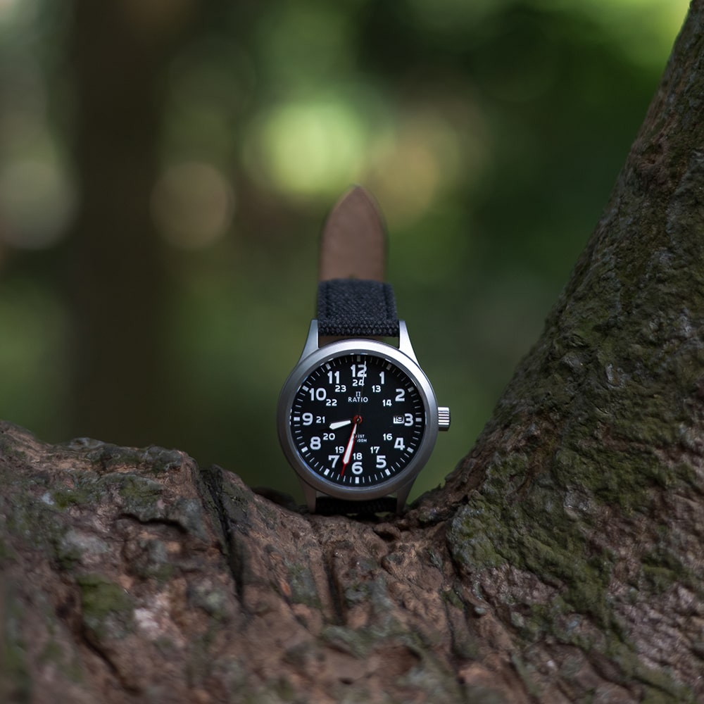 Ratio Quest Men's Field Watch Canvas Strap Quartz RTQ023 100M