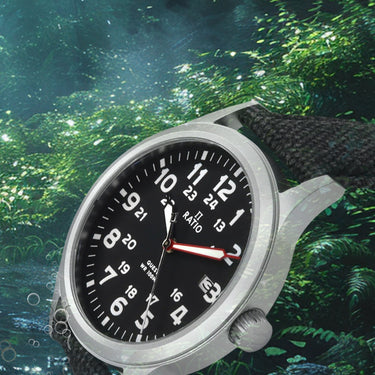 Ratio Quest Men's Field Watch Sapphire Canvas Strap Quartz RTQ023 100M ...